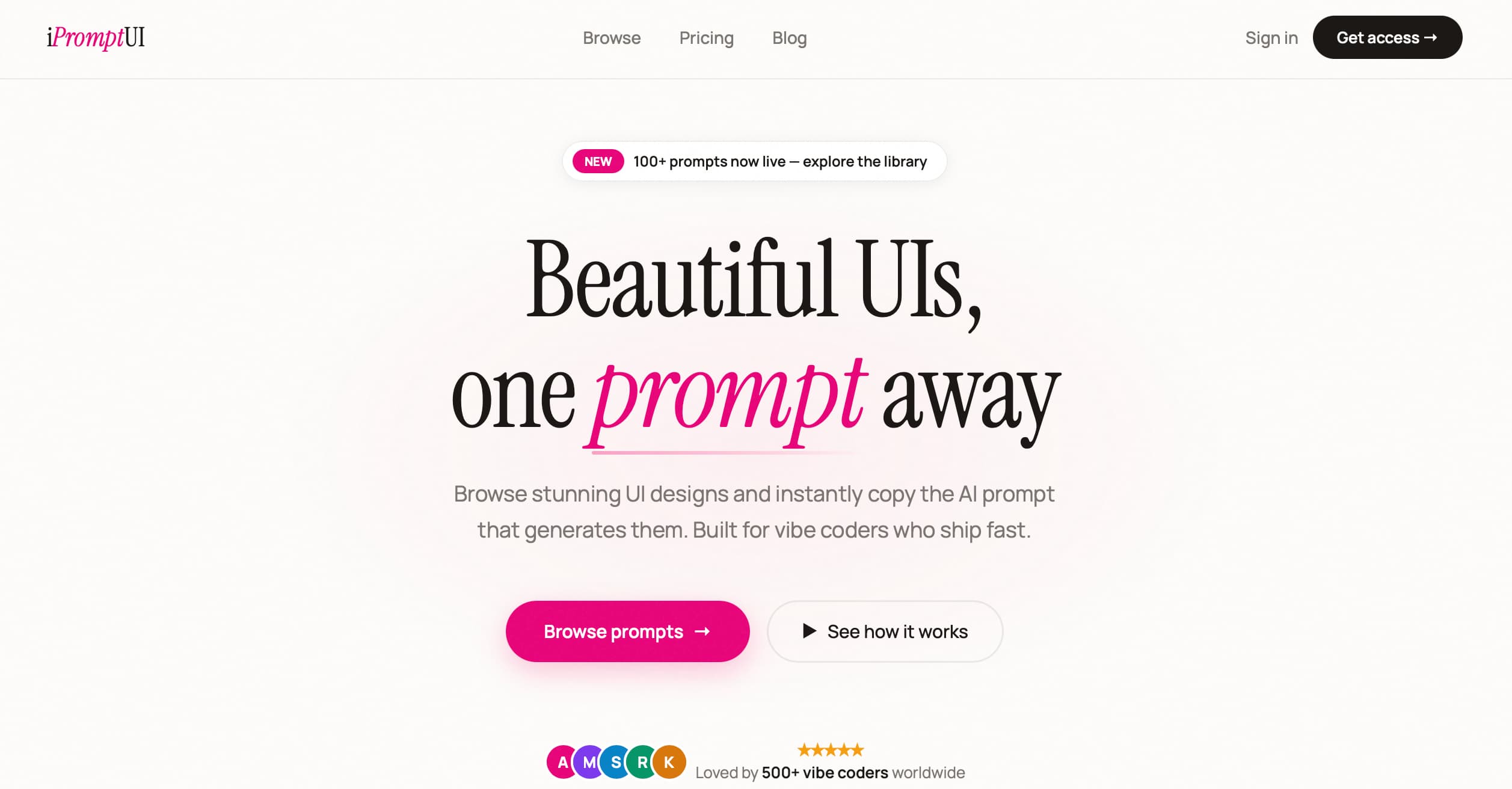 iPromptUI — UI Prompts for Vibe Coders